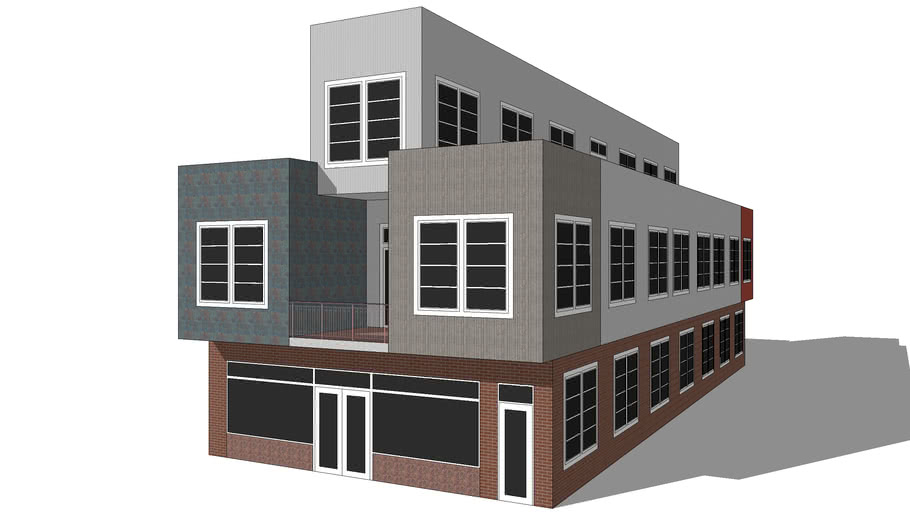 Mixed Use Corner Building | 3D Warehouse
