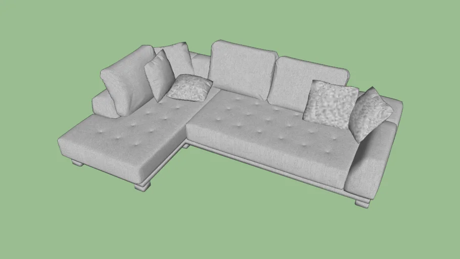 SOFÁ CINZA COM CHAISE | 3D Warehouse