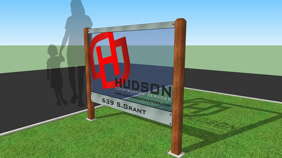 Yard Sign. HUDSON Construction Services v.001-04 | 3D Warehouse