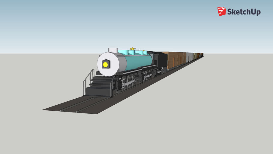 2-8-8-8-2 Triplex Locomotive and Cars | 3D Warehouse