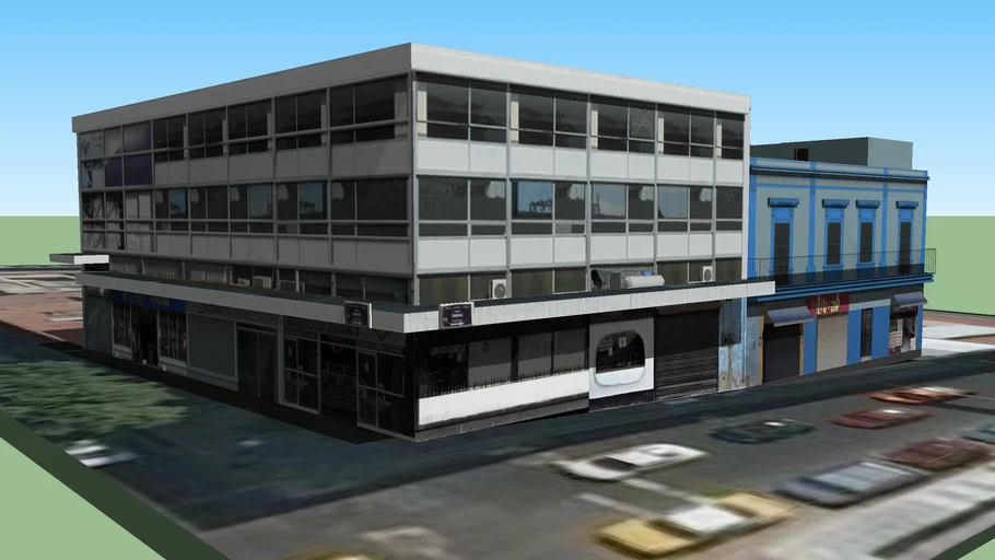 Edificio Cristal y Casona antigua con departamentos | 3D Warehouse