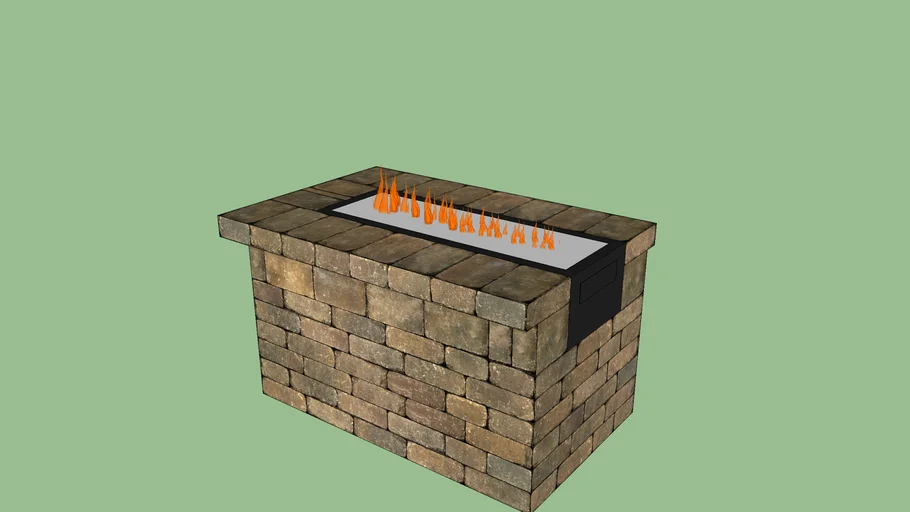 Willow Creek Ledgestone Fire Table | 3D Warehouse