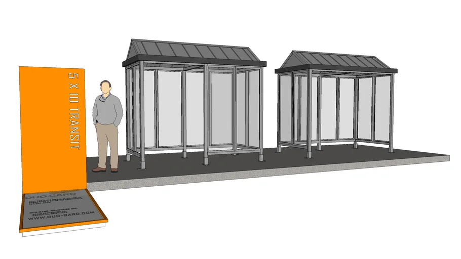 Transit Shelter (5x10 Gable Roof) | 3D Warehouse