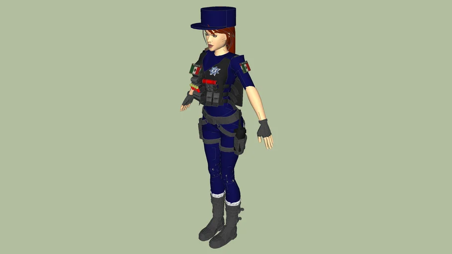 policia federal preventiva pfp ssp mujer | 3D Warehouse