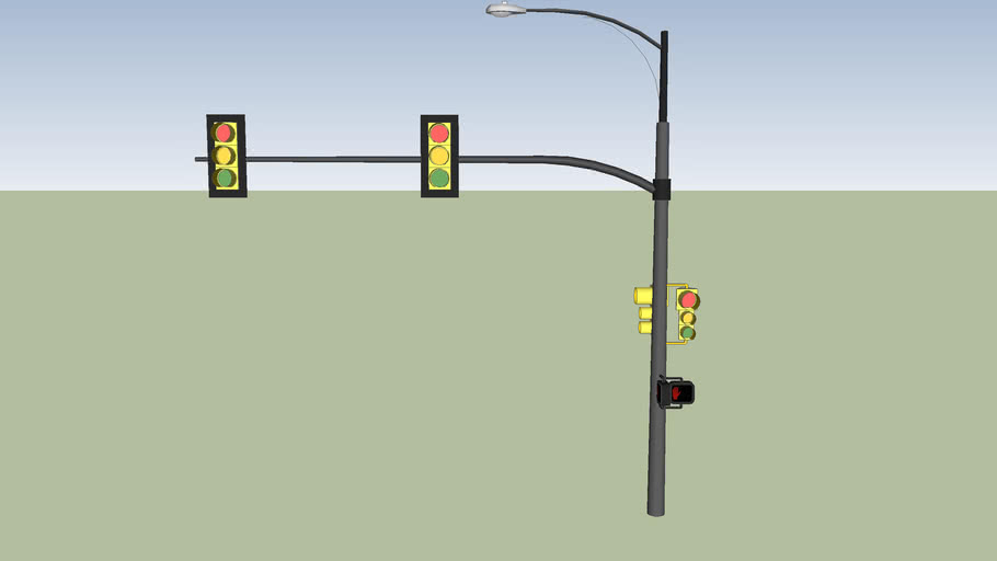 Traffic light with crosswalk | 3D Warehouse