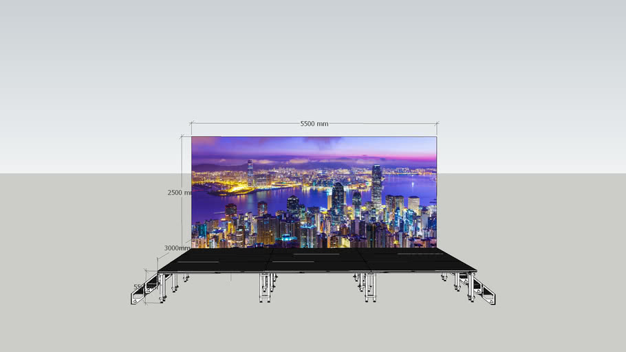 led wall with stage design | 3D Warehouse