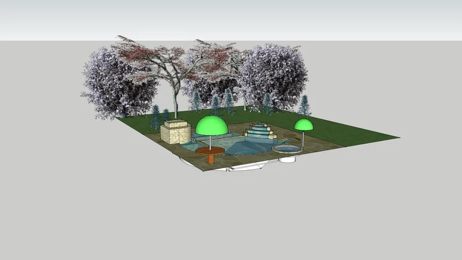 Natural Pool, Fish Farm with Landscaping | 3D Warehouse