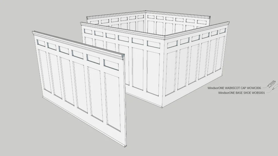 WindsorONE Craftsman Tall 1x4 Board & Batten Wainscoting | 3D Warehouse