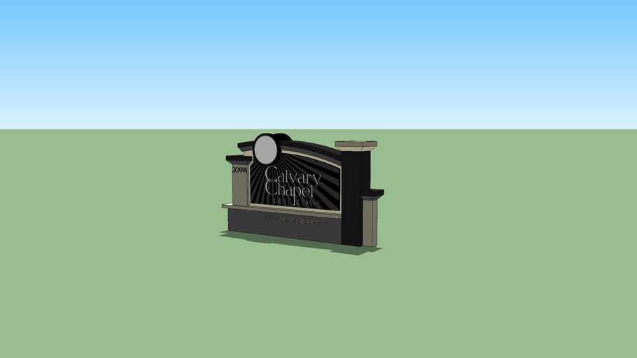 CONTEMPORARY MONUMENT SIGN DESIGN | 3D Warehouse