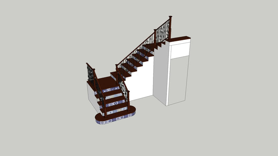 Escalera Colonial en U | 3D Warehouse