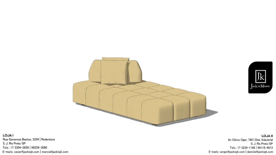 Sofá Bora - Modulo 1 encosto | 3D Warehouse