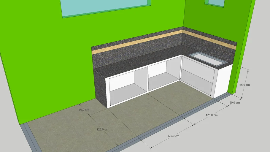 Meja Dapur Pantry | 3D Warehouse