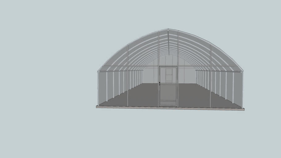 Hoop House 24W x 72L with 4' slab | 3D Warehouse