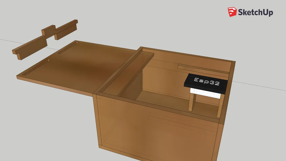 Box around Esp32, voltage converter and a 4 channel relay | 3D Warehouse