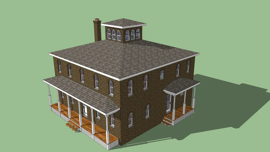 Big Square Brick House | 3D Warehouse