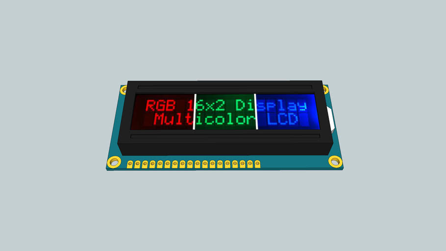 Adafruit 16x2 RGB LCD | 3D Warehouse