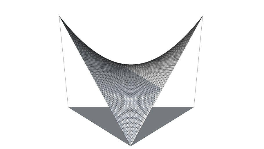 hyperbolic paraboloid saddle roof one half | 3D Warehouse