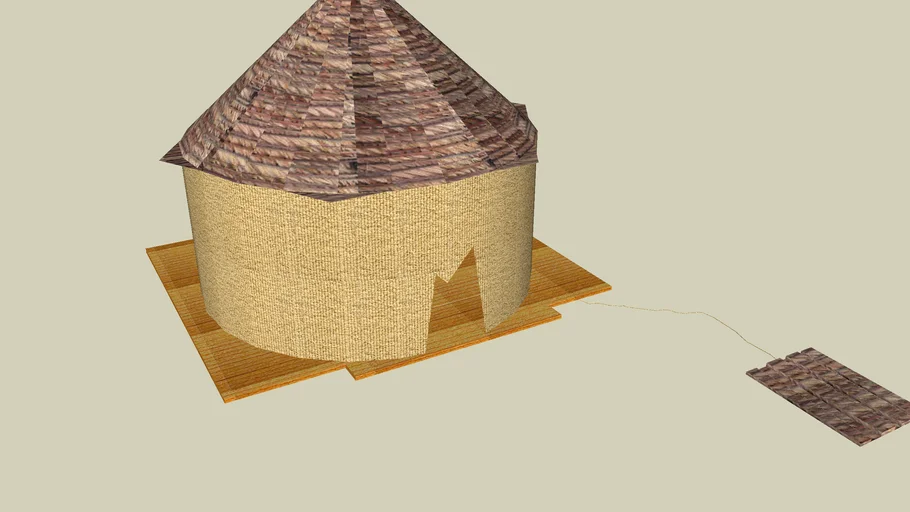 Straw Hut and a raft | 3D Warehouse