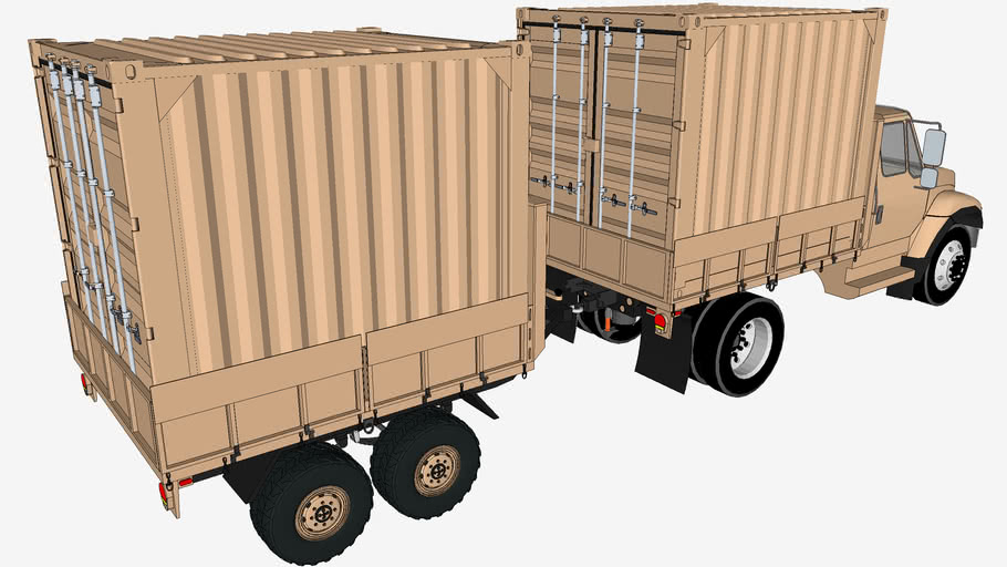 Military tricon truck with trailer | 3D Warehouse