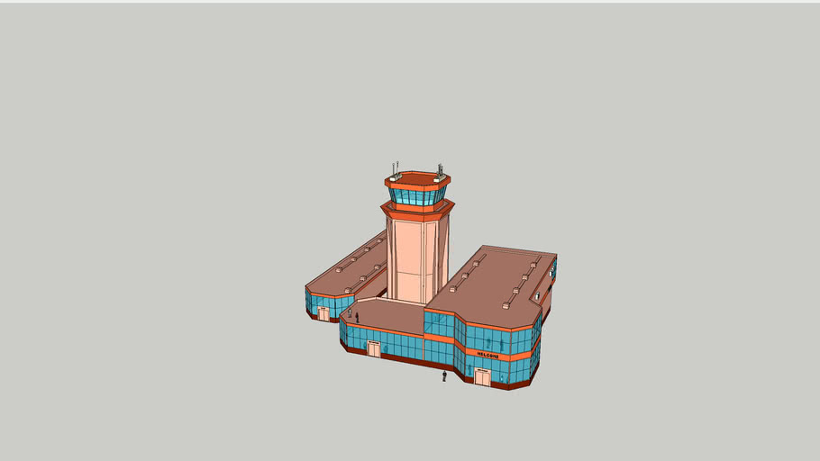 Airport Terminal and ATC Tower | 3D Warehouse