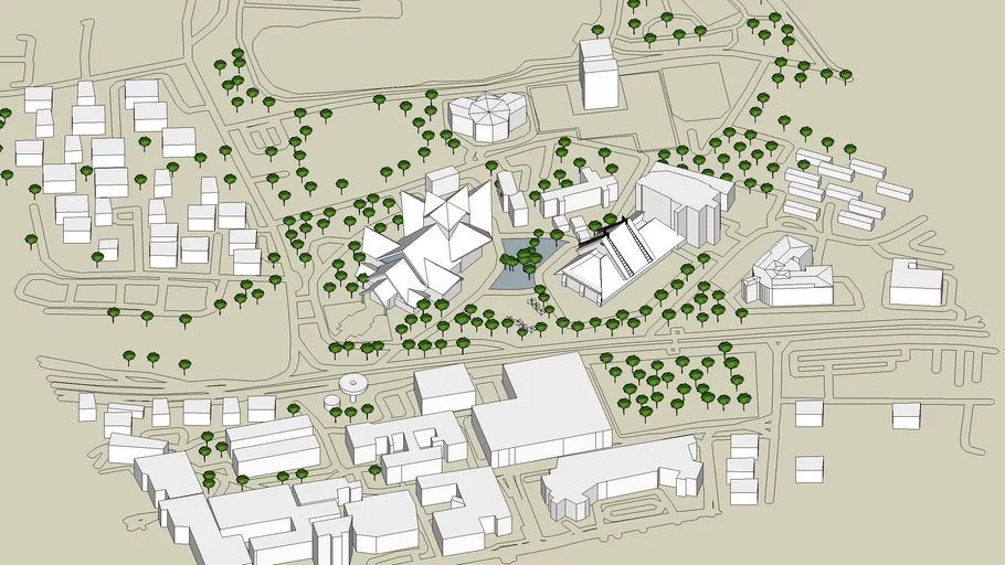 Sketchup Site Model 💎【Sketchup Architecture 3D Projects】Curve
