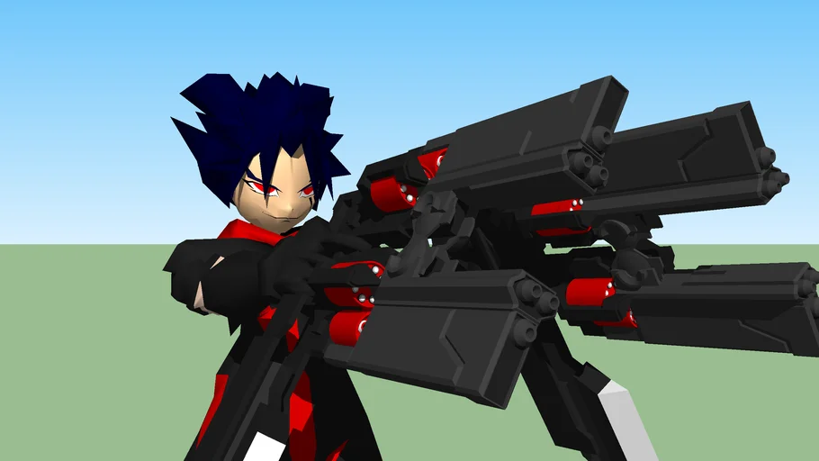 anime model with revolver and sword | 3D Warehouse