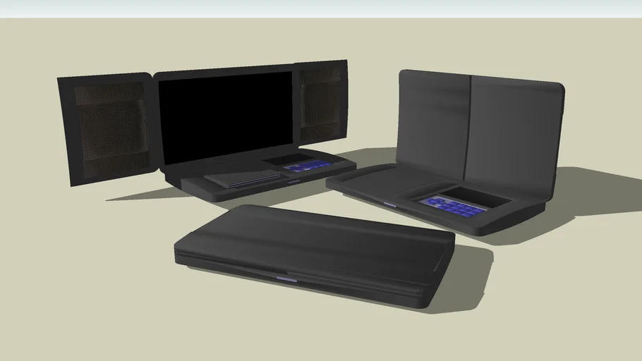 dual screen dvd player with flip out speakers | 3D Warehouse