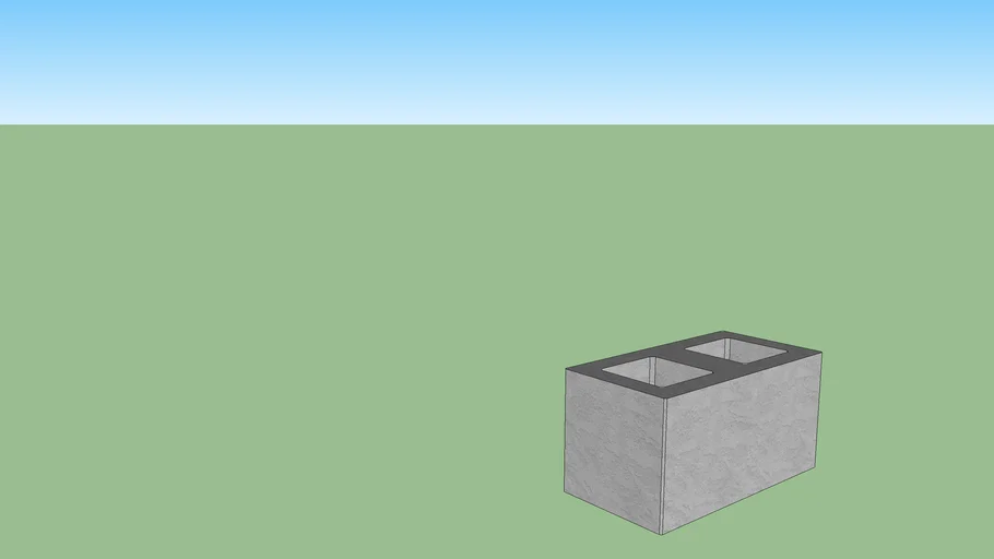 4x8x4 Concrete Cinder Block | 3D Warehouse