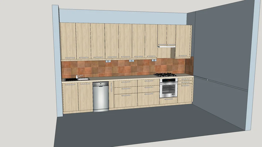 konyhabútor - kitchen furniture - microwave oven - sink - cooker | 3D ...