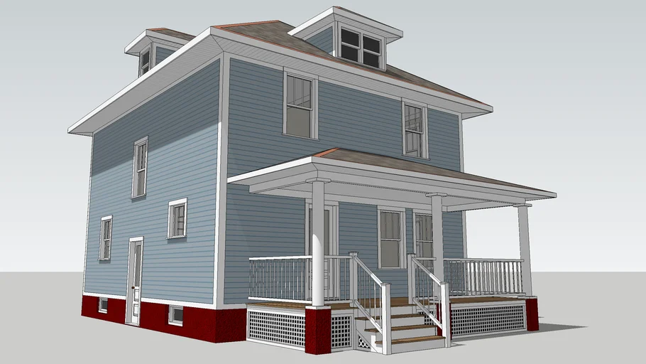 American Foursquare House | 3D Warehouse