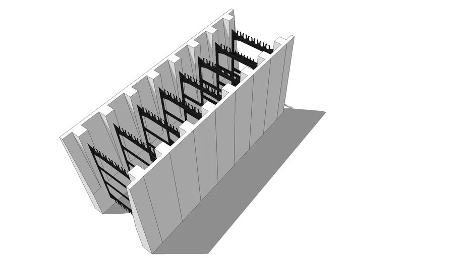 Amvic R22 ICF - 12in Double Sided Taper Top | 3D Warehouse