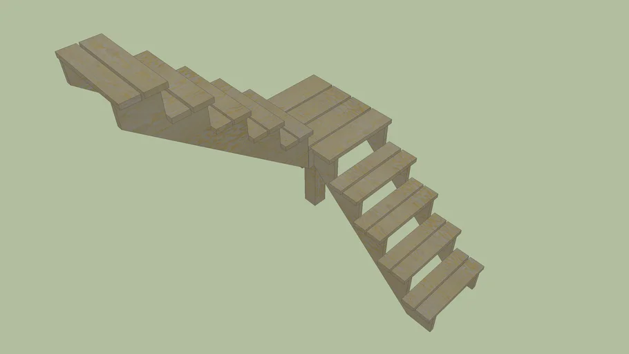 Exterior Aged PT Turned Stairs | 3D Warehouse