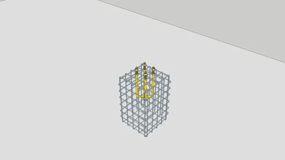 steel structure foundation for poles | 3D Warehouse