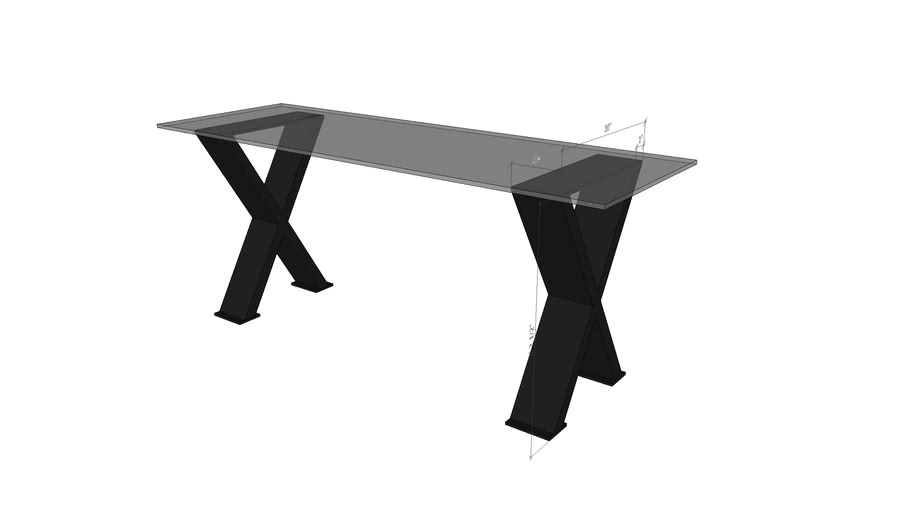 Metal Cross - Bench, Pair | 3D Warehouse