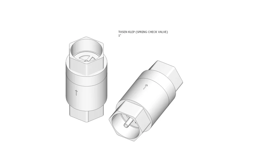 PVC Tusen Klep (Spring Check Valve) 1' | 3D Warehouse