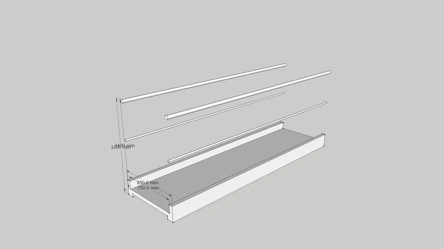 walk-on platform SK 750x3000mm h1100_1200mm SK | 3D Warehouse