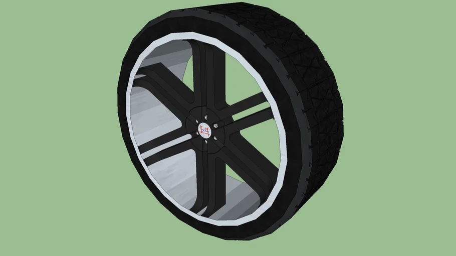 Custom 22' Wheel (Chrome/Black) Version 2 | 3D Warehouse