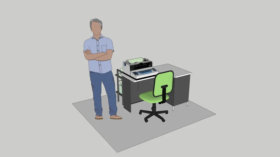 IBM COMPUTER PRINTER KEYBOARD – MODEL 1052 / 5 VARIANT | 3D Warehouse