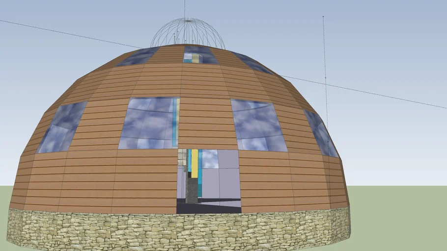 dome home shell with spiral staircase | 3D Warehouse