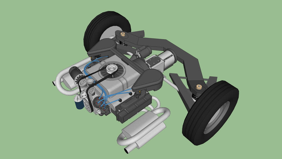 Corvair engine, drivetrain and wheels | 3D Warehouse