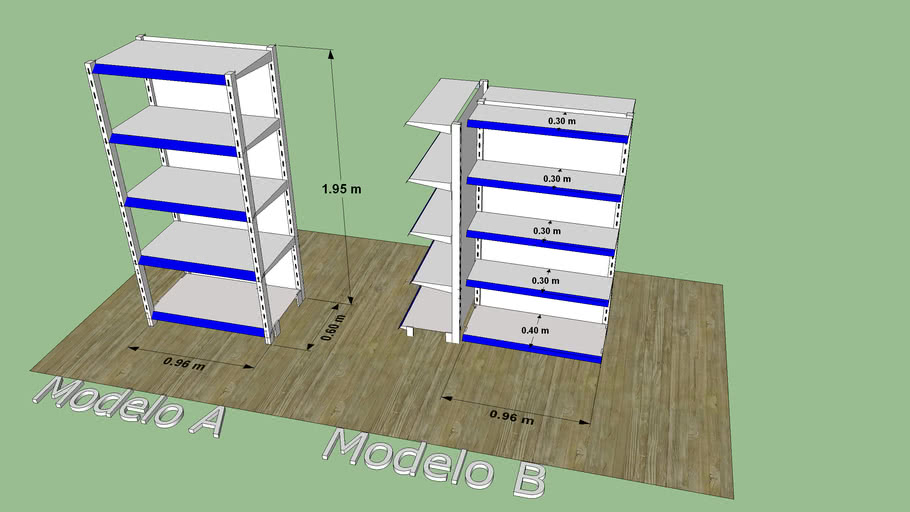 Gondola central e gondola rack | 3D Warehouse