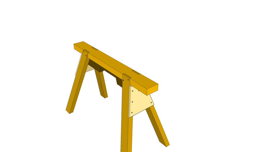 saw stool componenet with fixings | 3D Warehouse