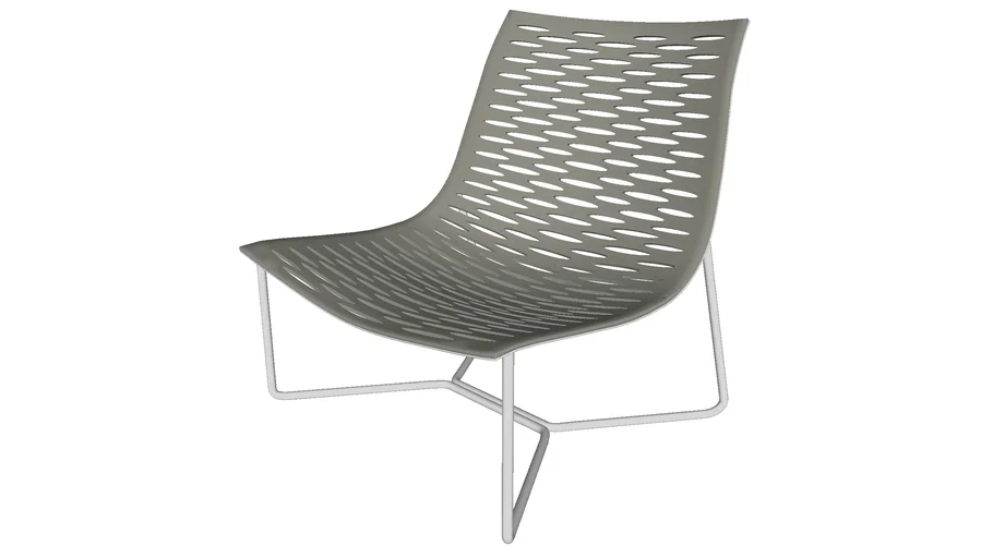 York Lounge Chair in Gray Leather by Modloft | 3D Warehouse