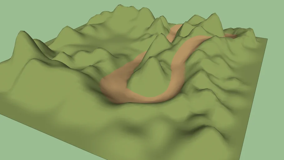 terrain with dirt track for 3d rad | 3D Warehouse