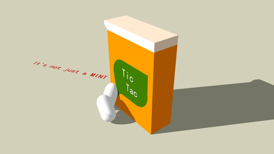 Tic Tac Container w/ 2 Tic Tacs (To Scale) | 3D Warehouse