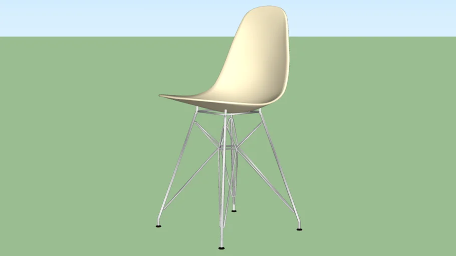 eames side chair, eiffel base (SMOOTH CLEAN EDGES, CURVACEOUS SEAT) | 3D Warehouse