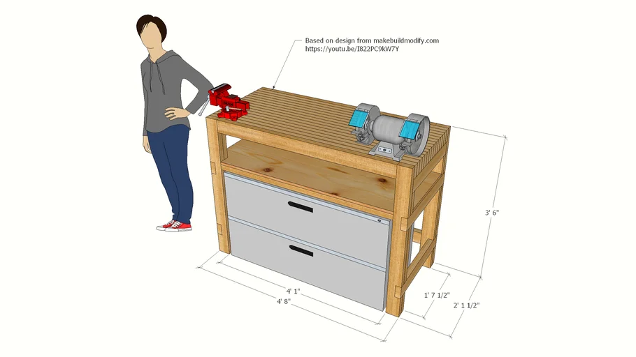 2x4 Work Bench | 3D Warehouse