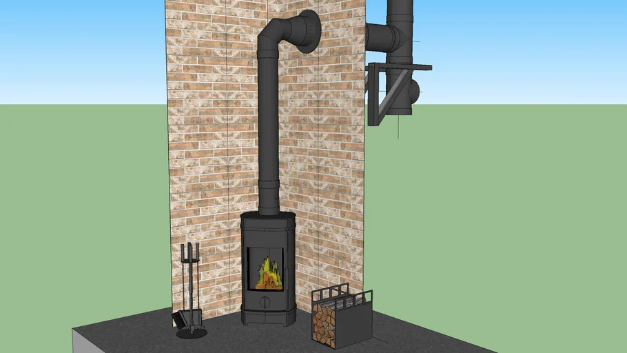 fireplace Stove Invicta Remilly + chimney 150/220mm Печь, камин ...