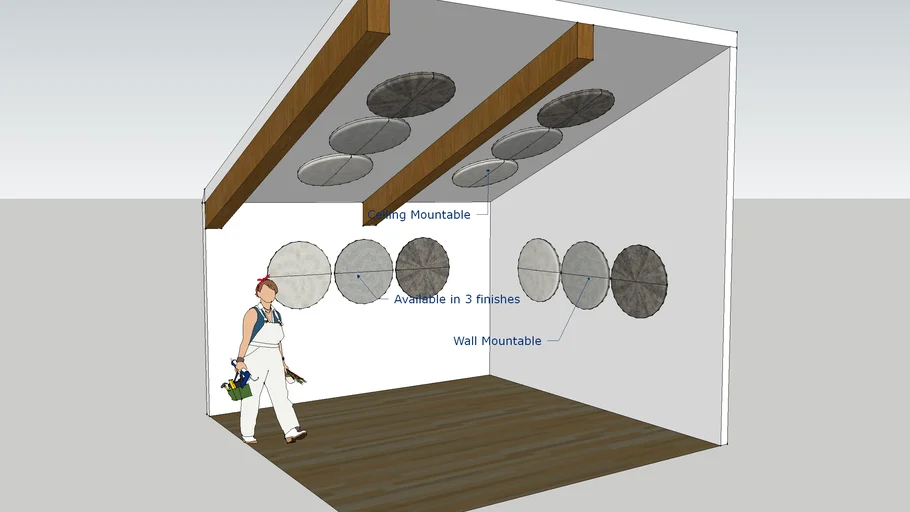 Stone Circle Acoustic Panel 400 Radius | 3D Warehouse