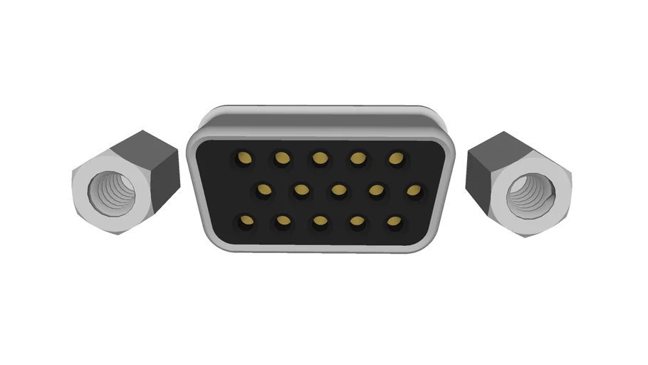 D-Sub DE15 Socket (VGA Port) | 3D Warehouse